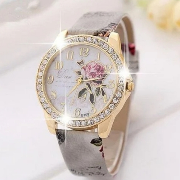 Accessories | New Beautiful Watch Flower And Crystals New | Poshmark